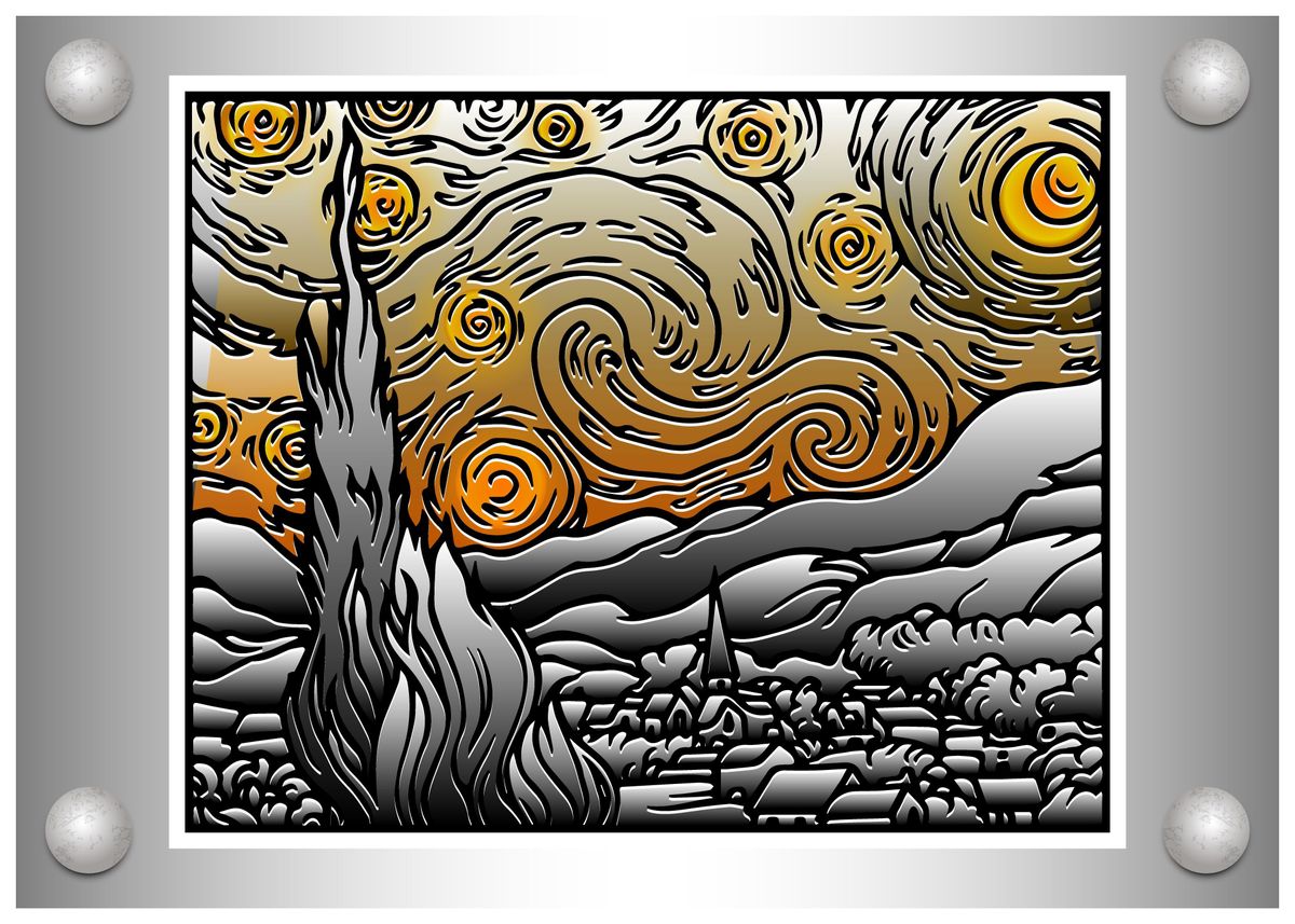 'Starry Night' Poster, picture, metal print, paint by Andri Rizki ...