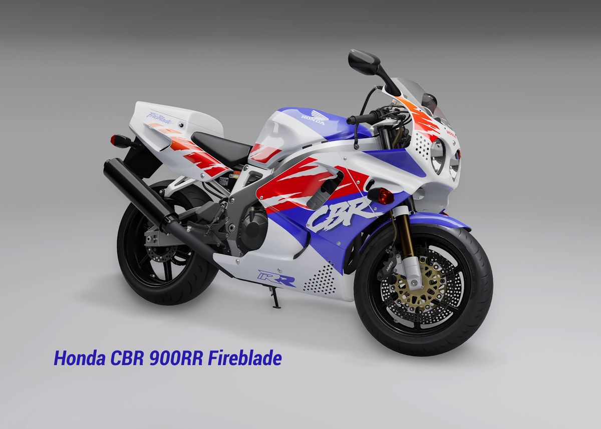 'Honda CBR 900RR Fireblade' Poster, picture, metal print, paint by One ...