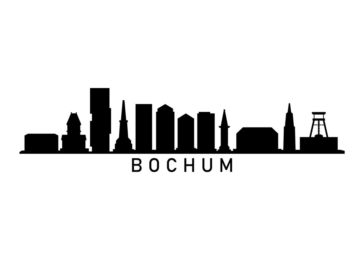 'Skyline Bochum' Poster, picture, metal print, paint by Marco Livolsi ...