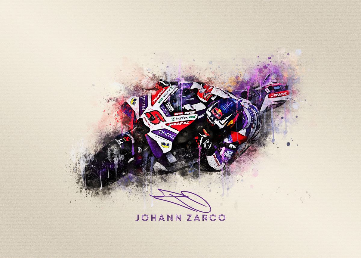 'Johann Zarco' Poster, picture, metal print, paint by Angela Andrea ...