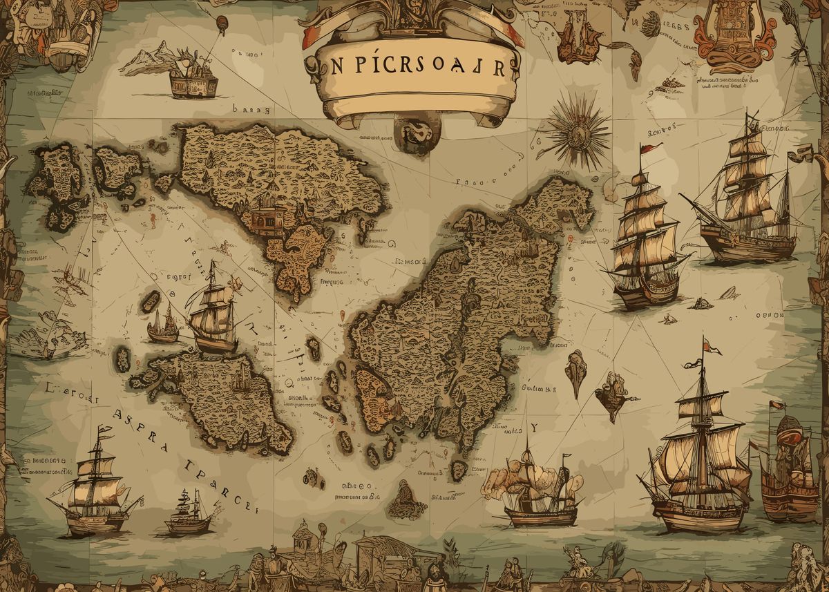 'Historical Fantasy Map' Poster, picture, metal print, paint by Small X ...