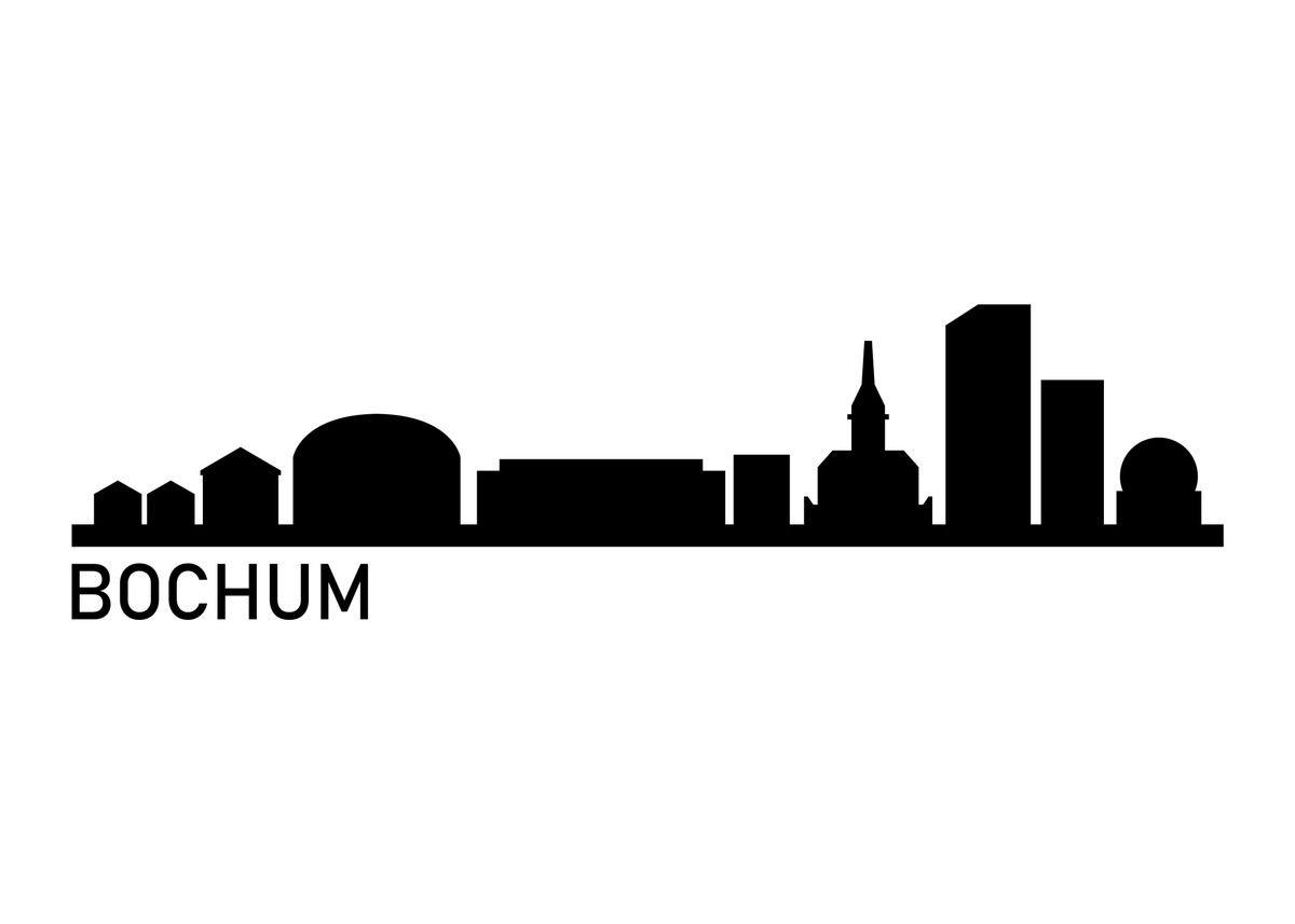 'Skyline Bochum' Poster, picture, metal print, paint by Marco Livolsi ...