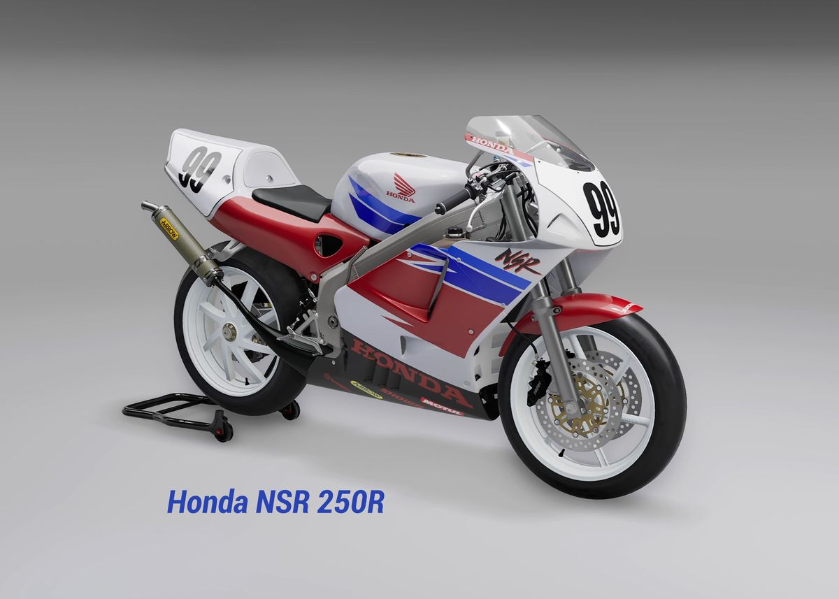 'Honda NSR 250R' Poster, picture, metal print, paint by One Line Artist ...