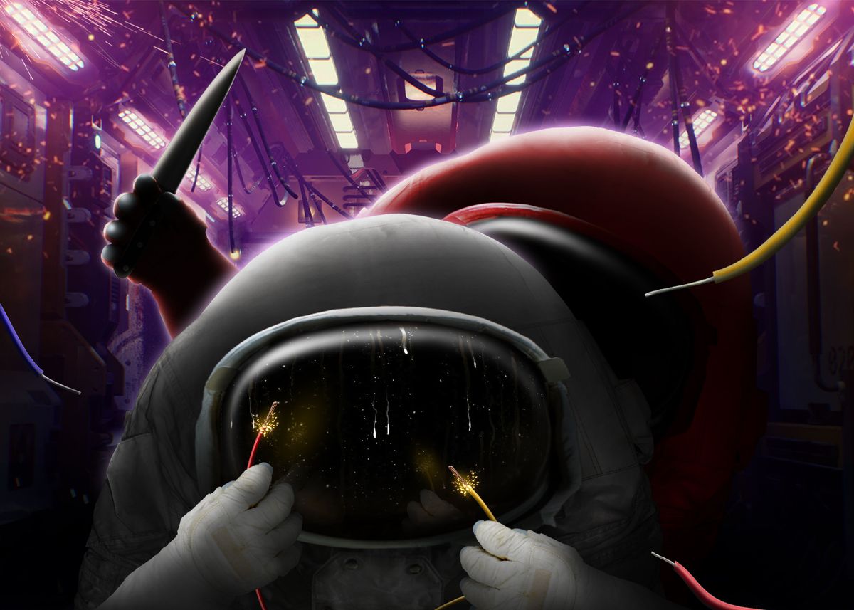 'Among Us Electrical Chaos' Poster, picture, metal print, paint by ...