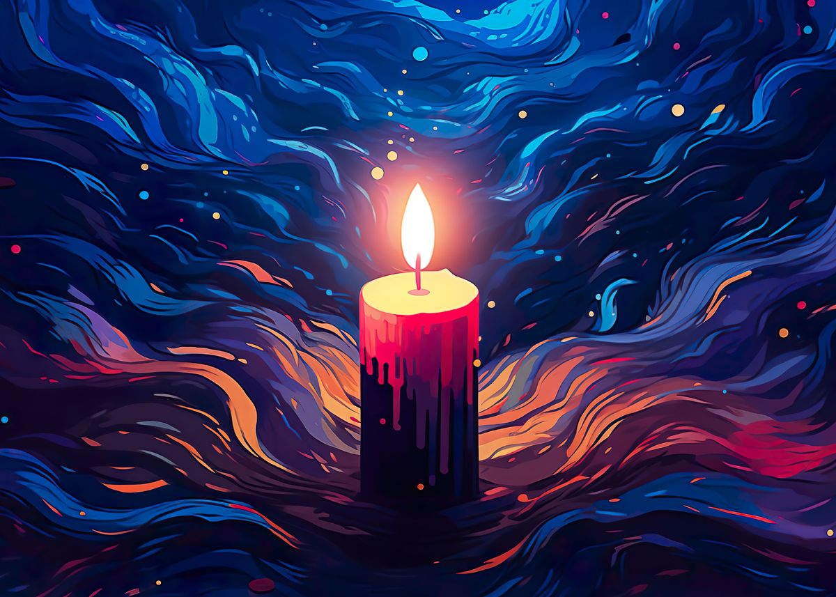 'beautiful burning candle' Poster, picture, metal print, paint by OMEGA ...