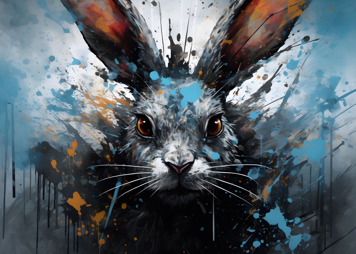 'Abstract Rabbit Painting' Poster, picture, metal print, paint by ...