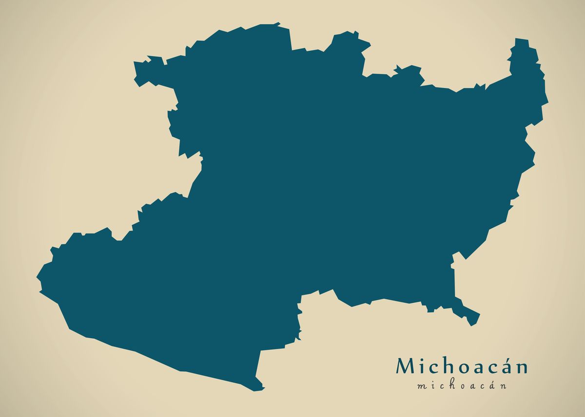 'Michoacan Mexico map' Poster, picture, metal print, paint by Ingo ...