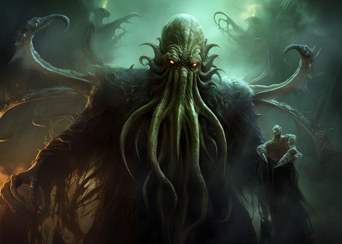 'Awesome Cthulhu Deco Art' Poster, picture, metal print, paint by ...