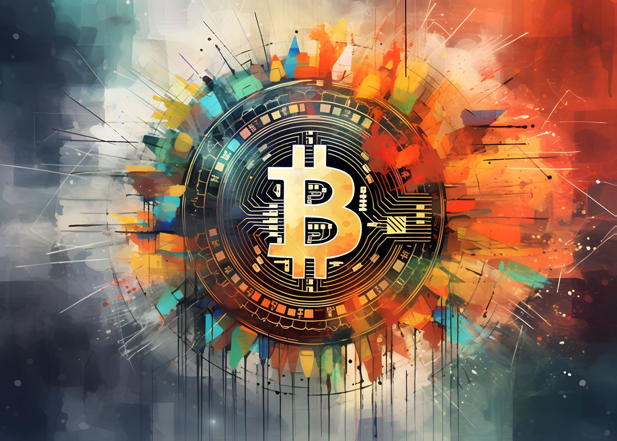 'Abstract Bitcoin Painting' Poster, picture, metal print, paint by ...