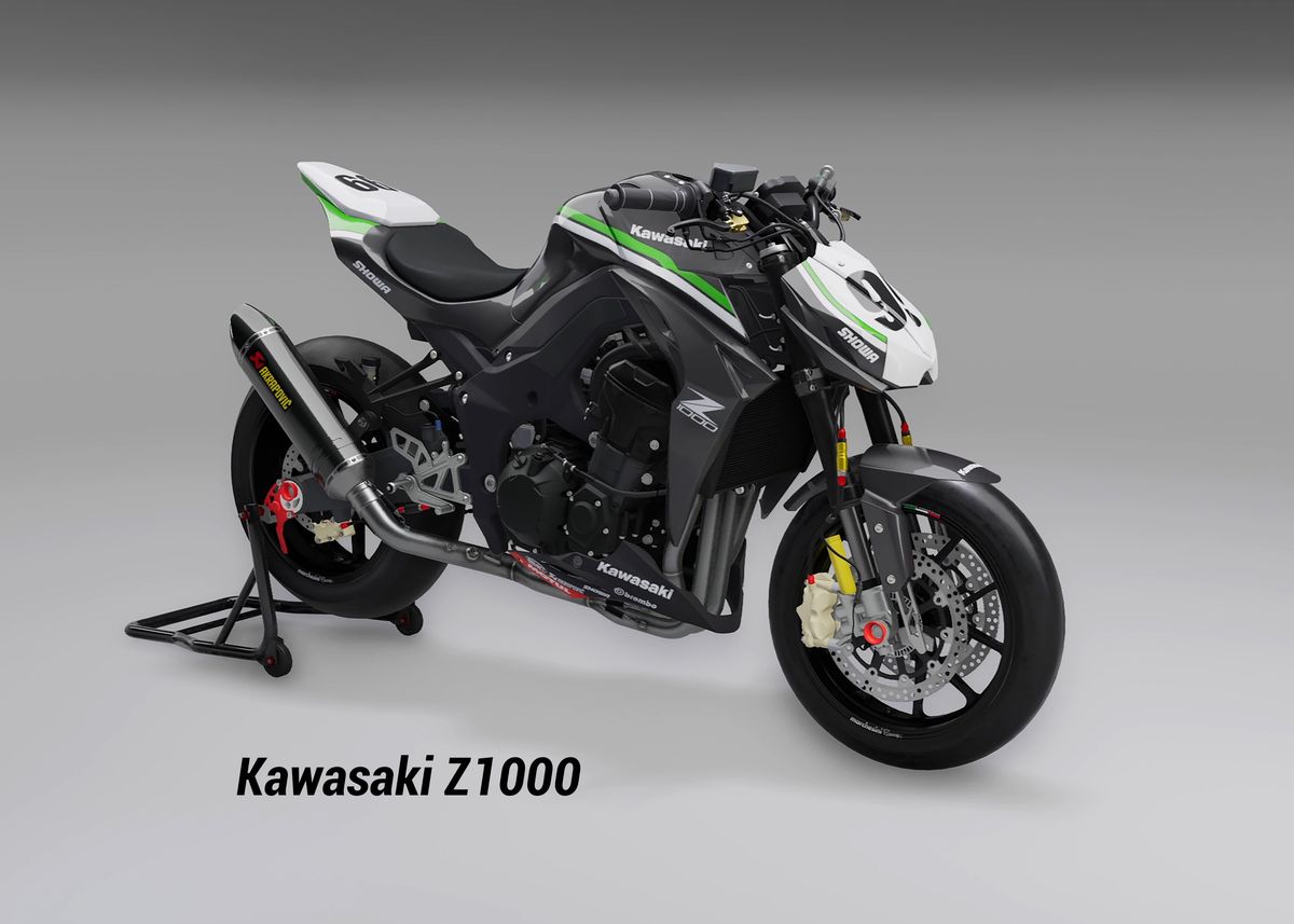 'Kawasaki Z1000' Poster, picture, metal print, paint by One Line Artist ...