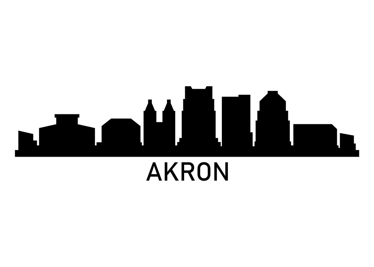 'Akron skyline' Poster, picture, metal print, paint by Marco Livolsi ...
