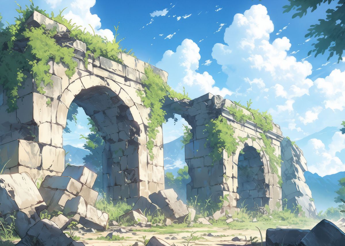 'Ancient Ruins' Poster, picture, metal print, paint by Lemartho | Displate