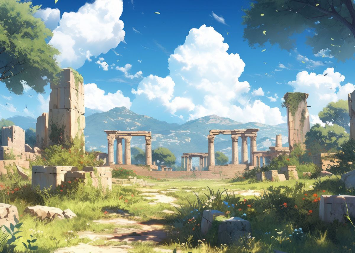 'Ancient Ruins' Poster, picture, metal print, paint by Lemartho | Displate