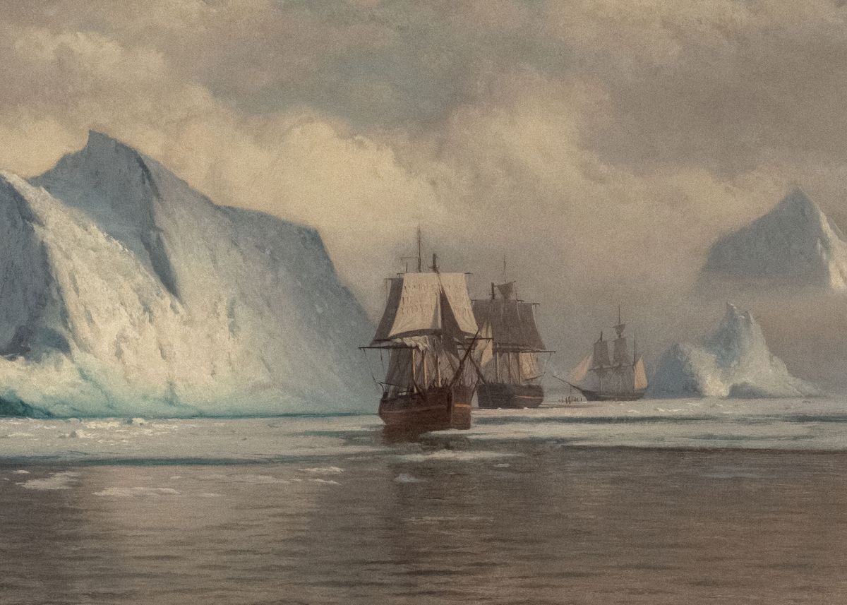 'Sailing Ships In Arctic' Poster, picture, metal print, paint by ...