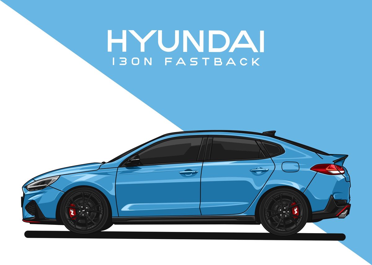 'hyundai i30n fastback lb' Poster, picture, metal print, paint by capture art | Displate