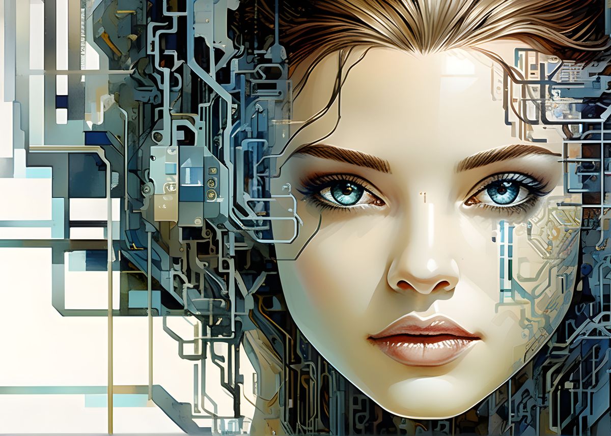 'Cybernetic Sibyl' Poster, picture, metal print, paint by insideFairy ...