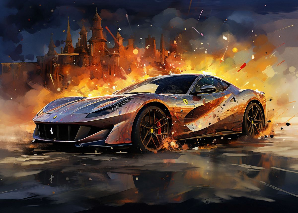 'My Ferrari 812 GTS' Poster, picture, metal print, paint by Victoria ...