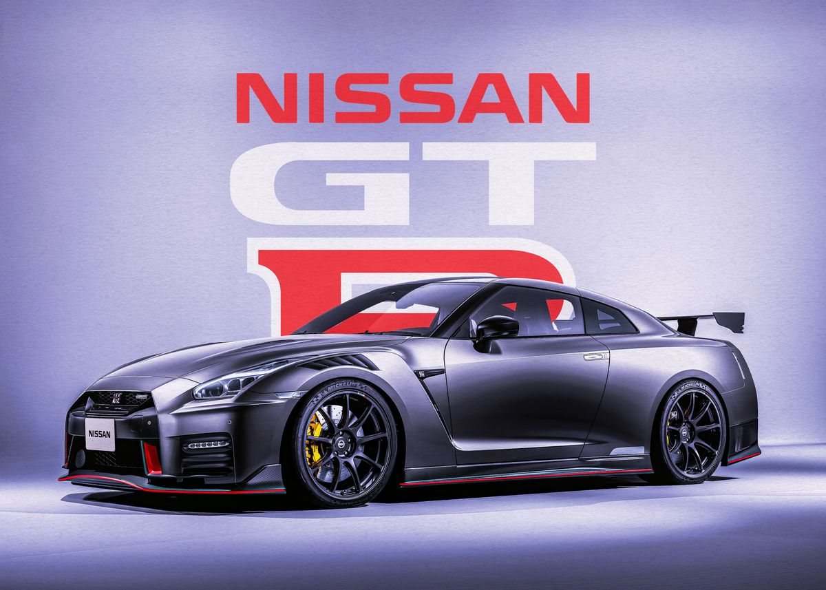 'Grey Nissan GT-R' Poster, picture, metal print, paint by Lee Rocks ...