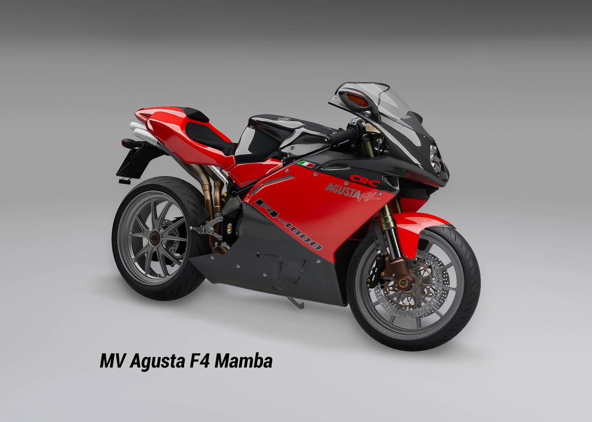 'MV Agusta F4 Mamba' Poster, picture, metal print, paint by One Line ...