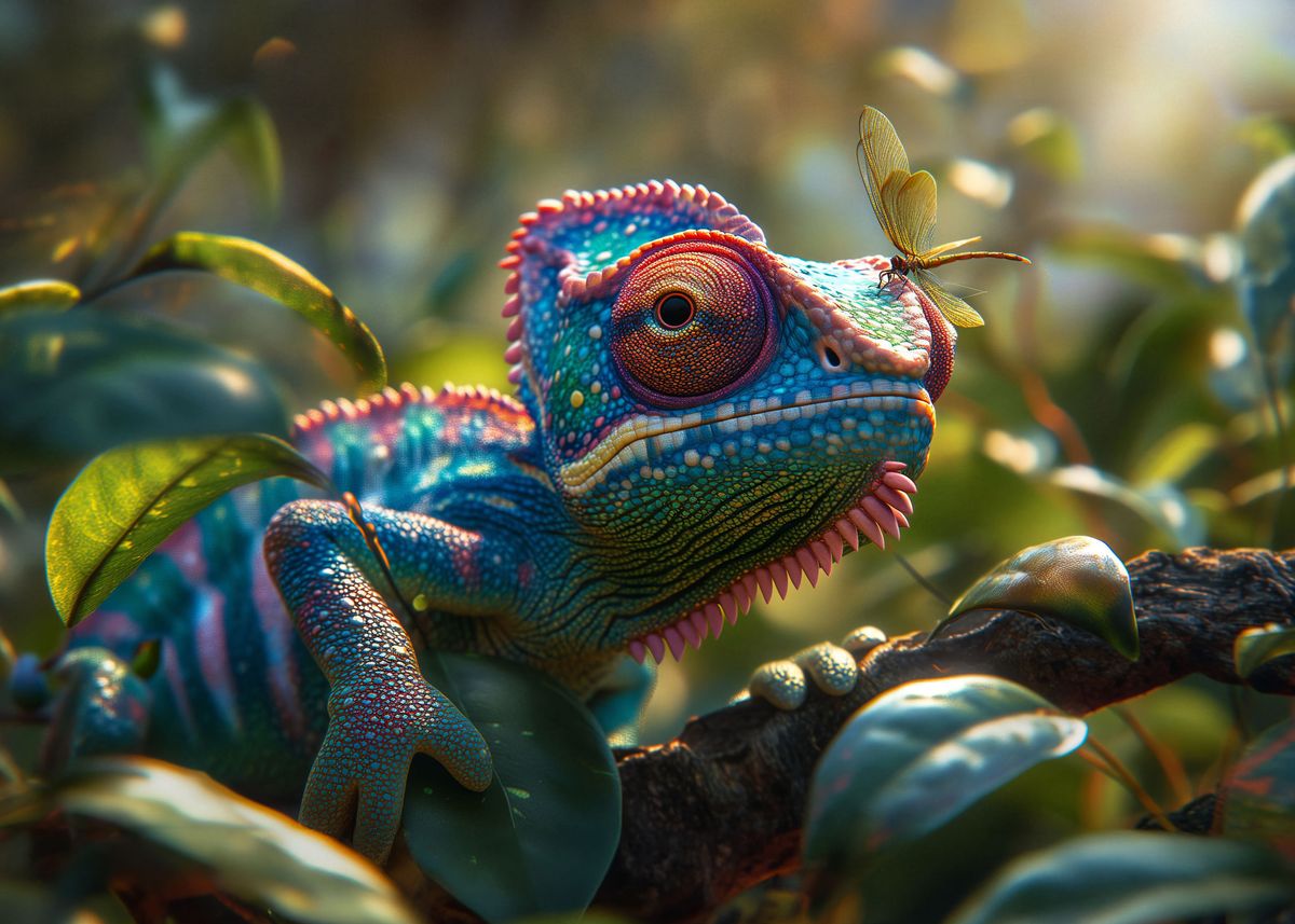 'Colorful chameleon' Poster, picture, metal print, paint by Aivaras ...