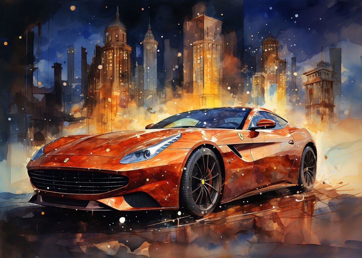 'My Ferrari FF' Poster, picture, metal print, paint by Victoria ...