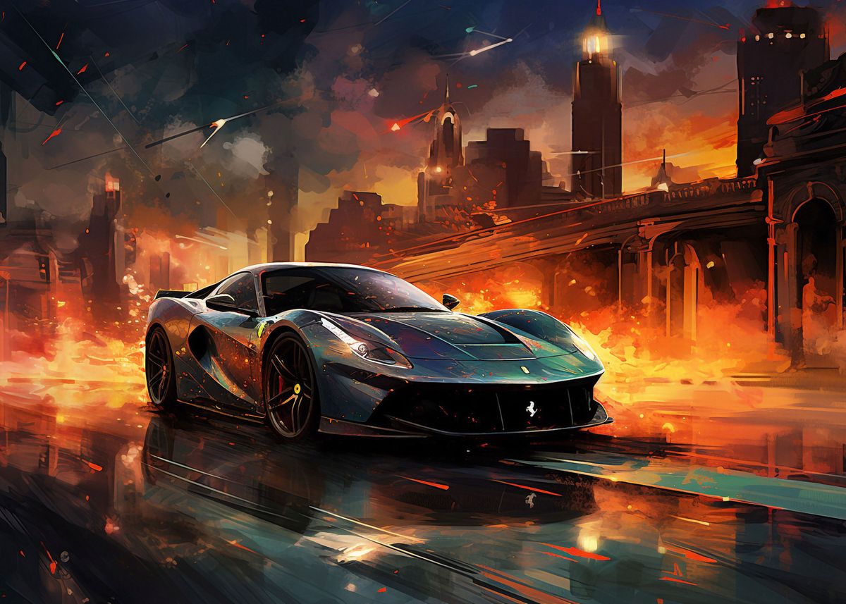'My Ferrari Monza SP3' Poster, picture, metal print, paint by Victoria ...