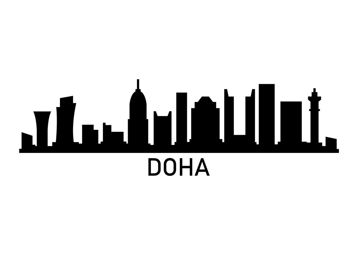 'Doha skyline' Poster, picture, metal print, paint by Marco Livolsi ...