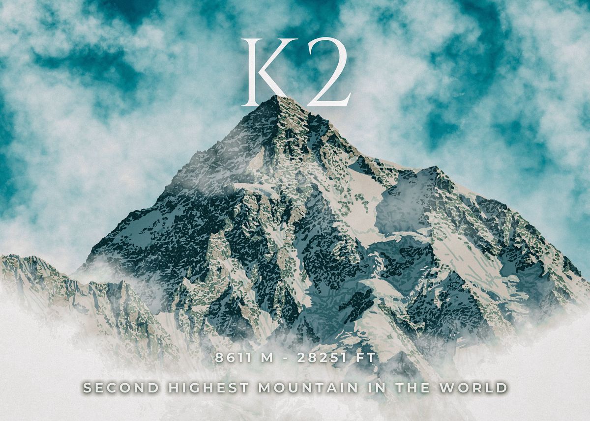 'K2 Savage Mountain' Poster, picture, metal print, paint by Alex | Displate