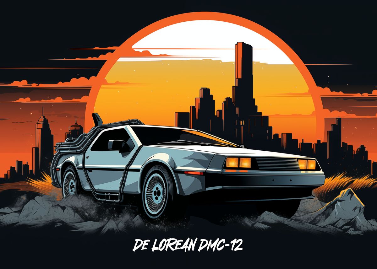 'De Lorean DMC' Poster, picture, metal print, paint by Posterlicious ...