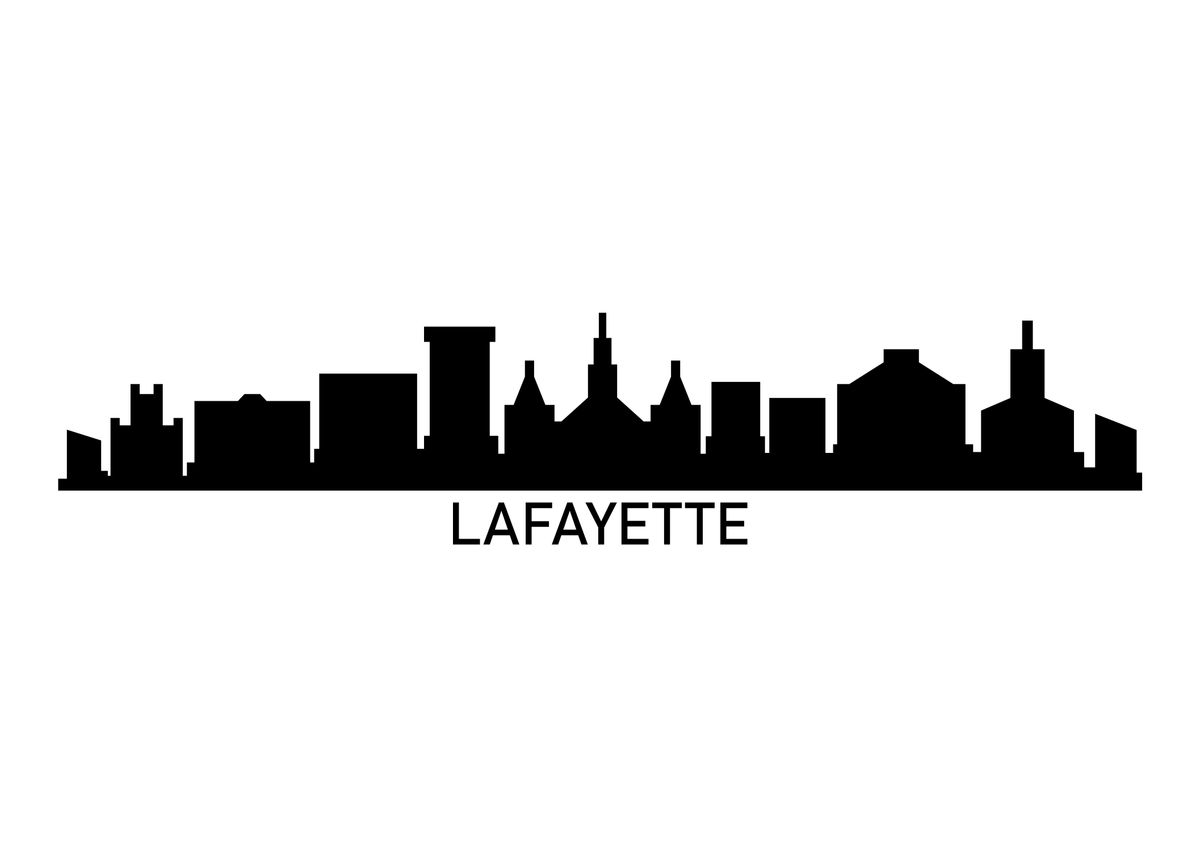 'Lafayette skyline' Poster, picture, metal print, paint by Marco Livolsi | Displate