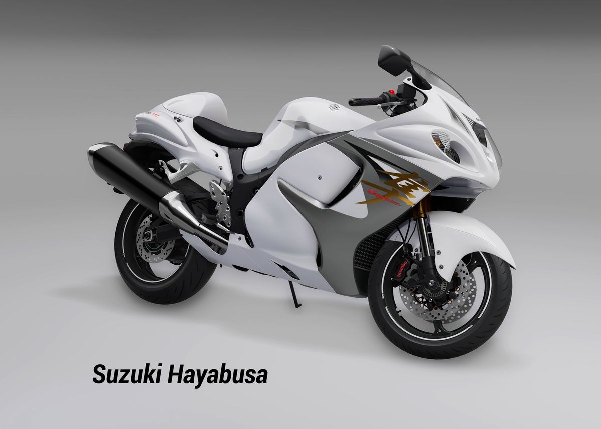 'Suzuki Hayabusa' Poster, picture, metal print, paint by One Line ...