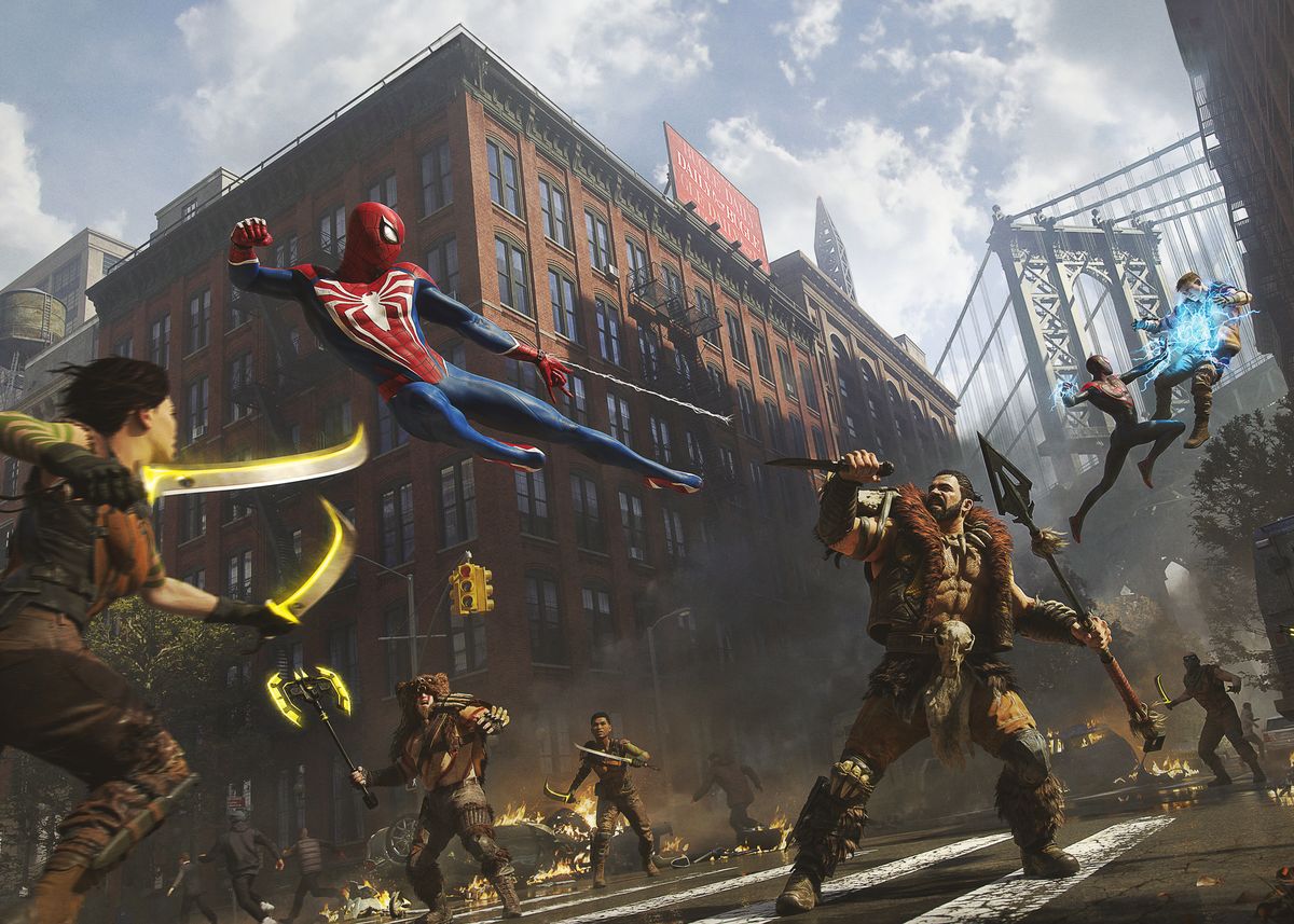 'Peter battles Kraven' Poster, picture, metal print, paint by Marvel ...