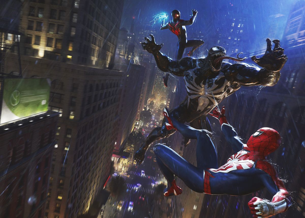 'Spider-Man 2 Game Scene' Poster, picture, metal print, paint by Marvel ...