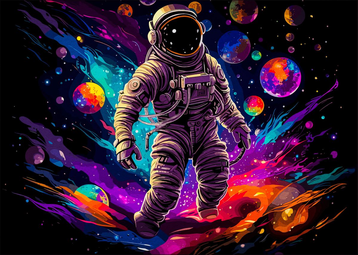 'astronaut in space' Poster, picture, metal print, paint by Patsy ...