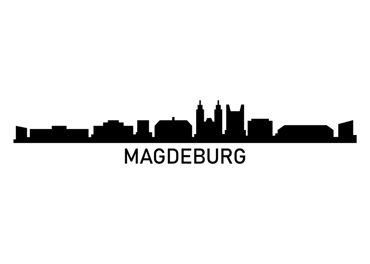 'Skyline magdeburg' Poster, picture, metal print, paint by Marco ...