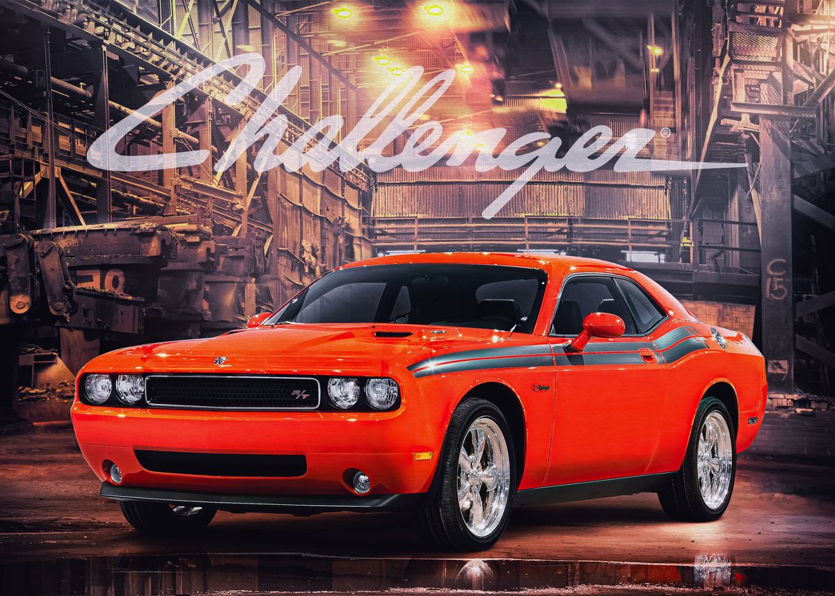 'Dodge Challenger' Poster, picture, metal print, paint by Lee Rocks ...