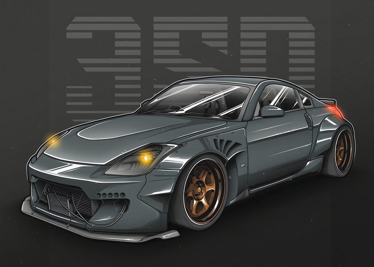 'NISSAN FAIRLADY 350Z' Poster, picture, metal print, paint by Nex ...