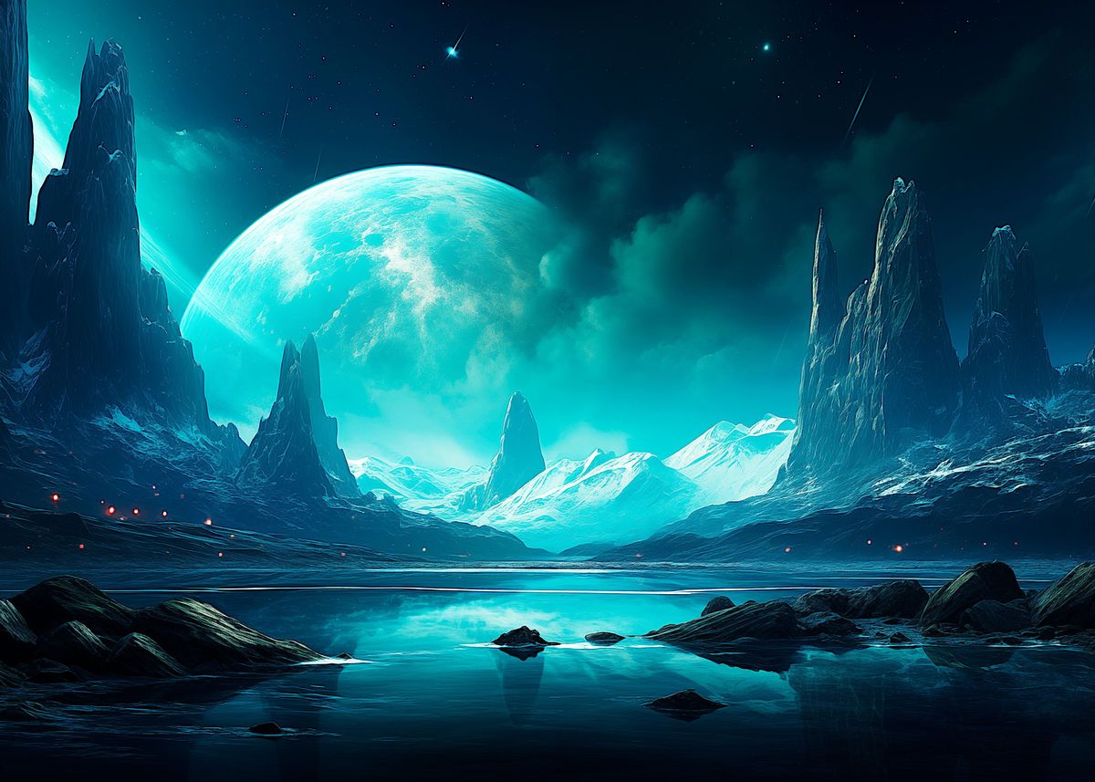 'Blue Planet' Poster, picture, metal print, paint by Artexio | Displate