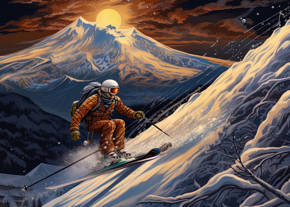 'snowboard japanese' Poster, picture, metal print, paint by Anime Manga ...