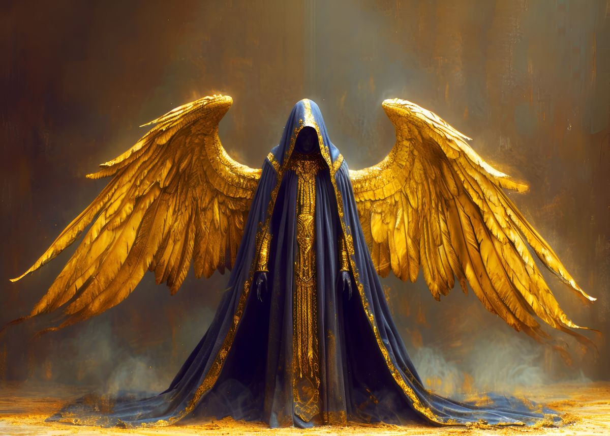 'Golden Dark Angel Vampire' Poster, picture, metal print, paint by ...