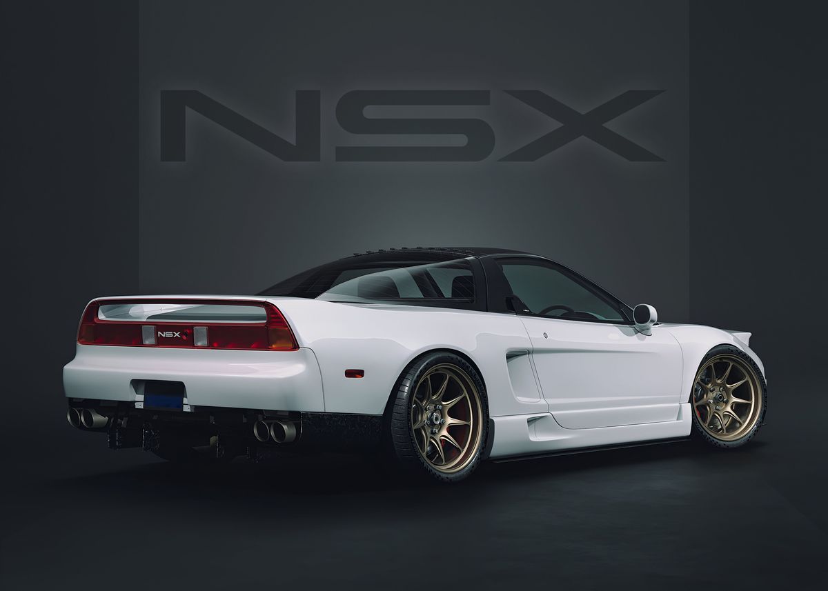 'Honda NSX NA1 Rear View' Poster, picture, metal print, paint by Osh ...