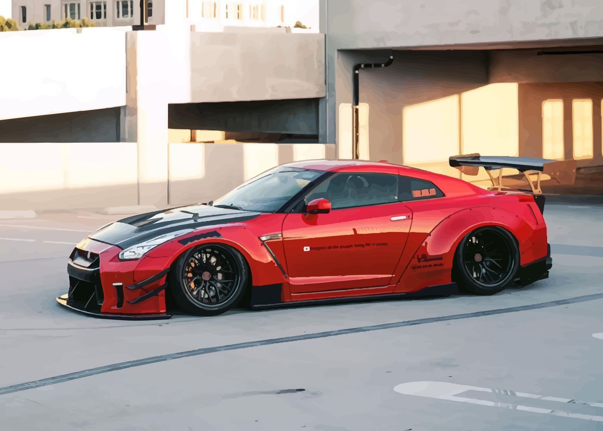 'red hard cars' Poster, picture, metal print, paint by ALPHA Nolan ...