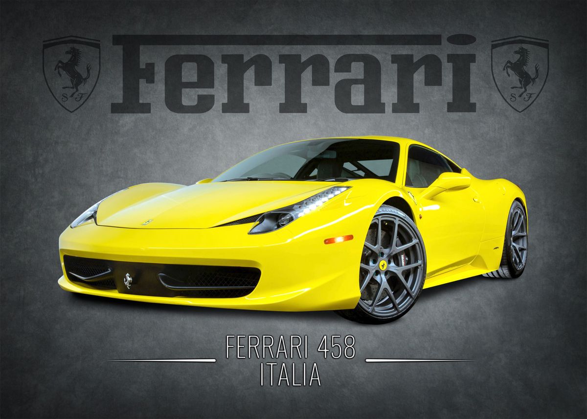 'Ferrari 458 Italia' Poster, picture, metal print, paint by Arts and ...