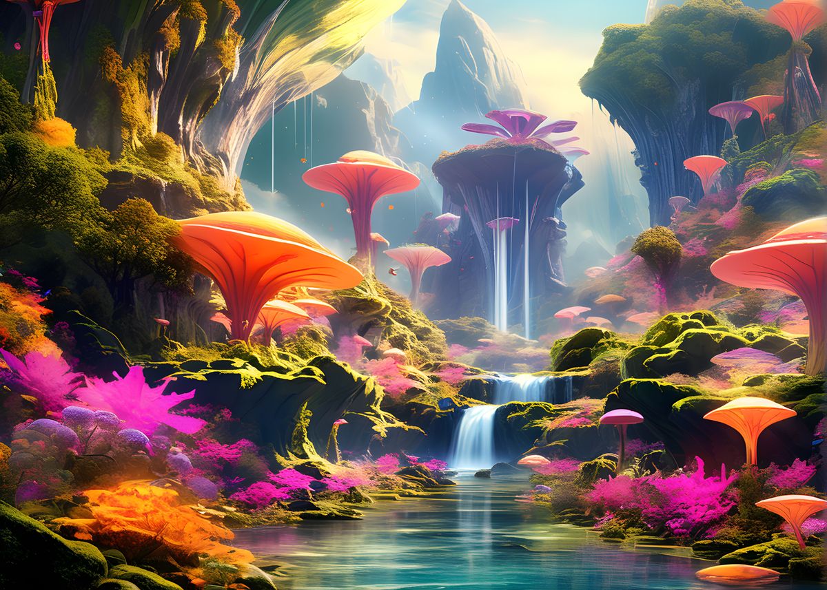 'Fantasy Landscape' Poster, picture, metal print, paint by ...