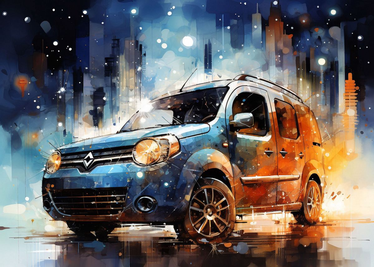 'My Fiat Qubo' Poster, picture, metal print, paint by Victoria Rutledge ...