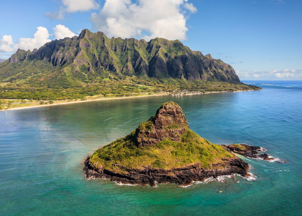 'Volcanic rock aerial Oahu' Poster, picture, metal print, paint by ...