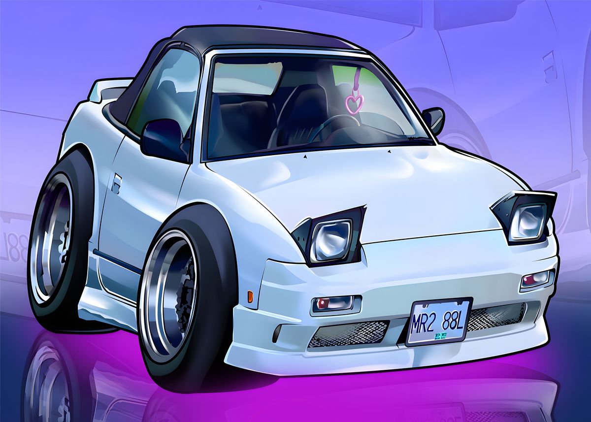 'Nissan 240SX Tooned' Poster, picture, metal print, paint by Stan ...