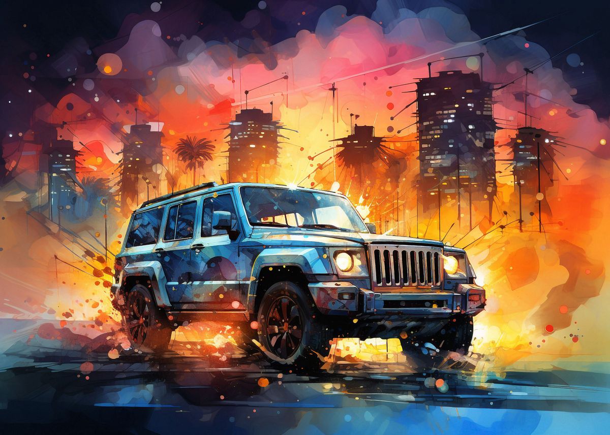 'My Jeep Grand Wagoneer' Poster, picture, metal print, paint by ...