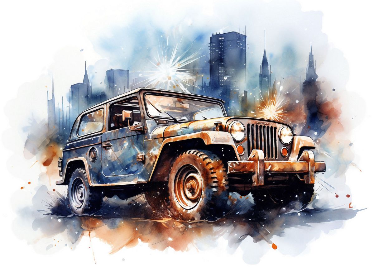 'My Jeep Wrangler' Poster, picture, metal print, paint by Victoria ...