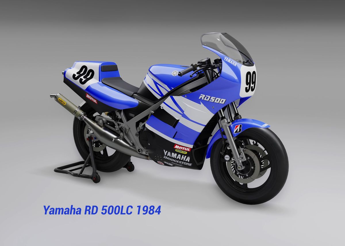 'Yamaha RD 500LC 1984' Poster, picture, metal print, paint by One Line ...